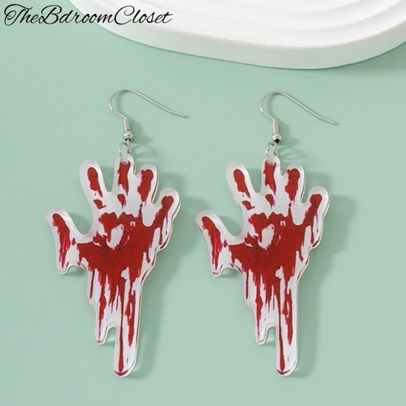 Jewelry | New Bloody Handprint Halloween Horror Earrings | Poshmark